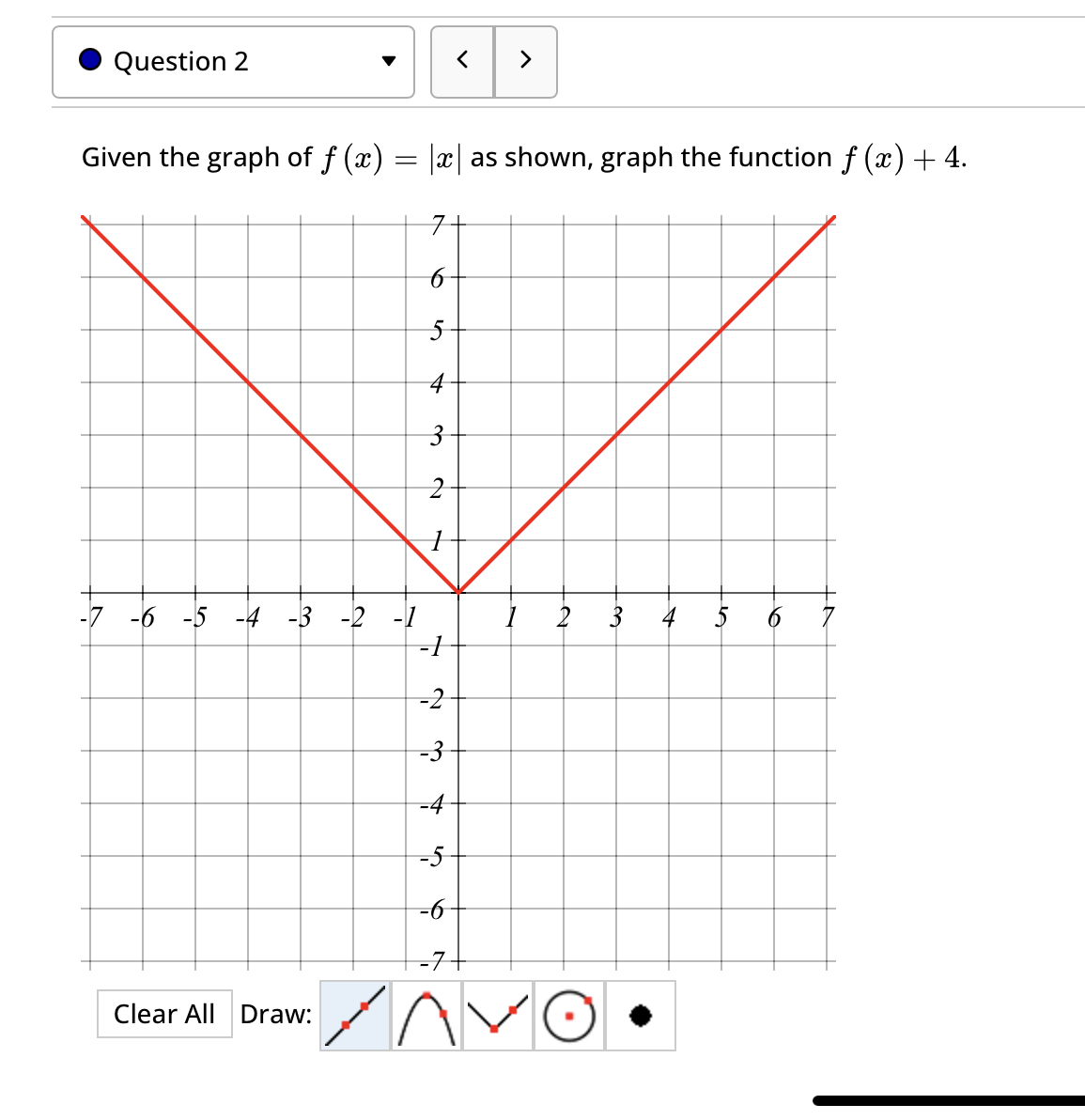 Solved Given the graph of f(x)=∣x∣ as shown, graph the | Chegg.com