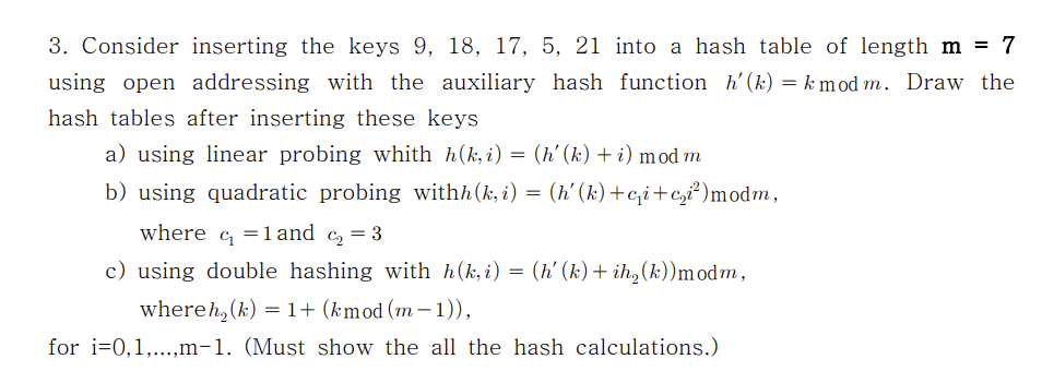 3 Consider Inserting The Keys 91817521 Into A 9644