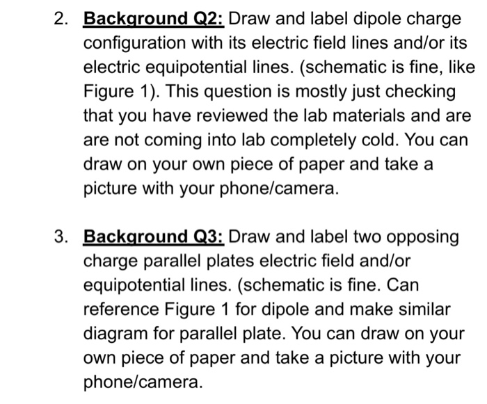 Solved 2. Background Q2: Draw and label dipole charge | Chegg.com
