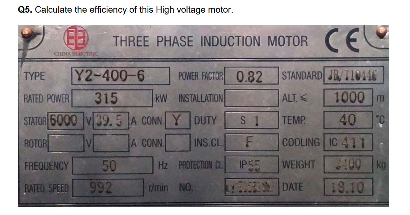 Solved Q5. Calculate the efficiency of this High voltage | Chegg.com