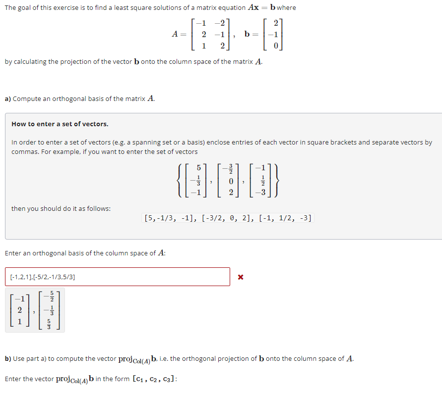 Solved The goal of this exercise is to find a least square | Chegg.com