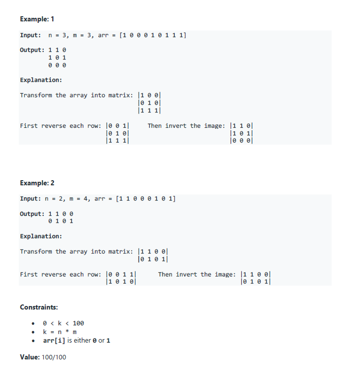 Solved Task - Flip and invert an image from array: Step 1: | Chegg.com