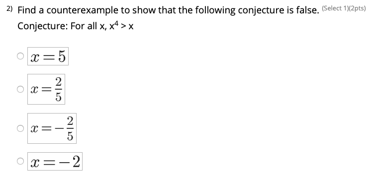 Solved 2) Find a counterexample to show that the following | Chegg.com