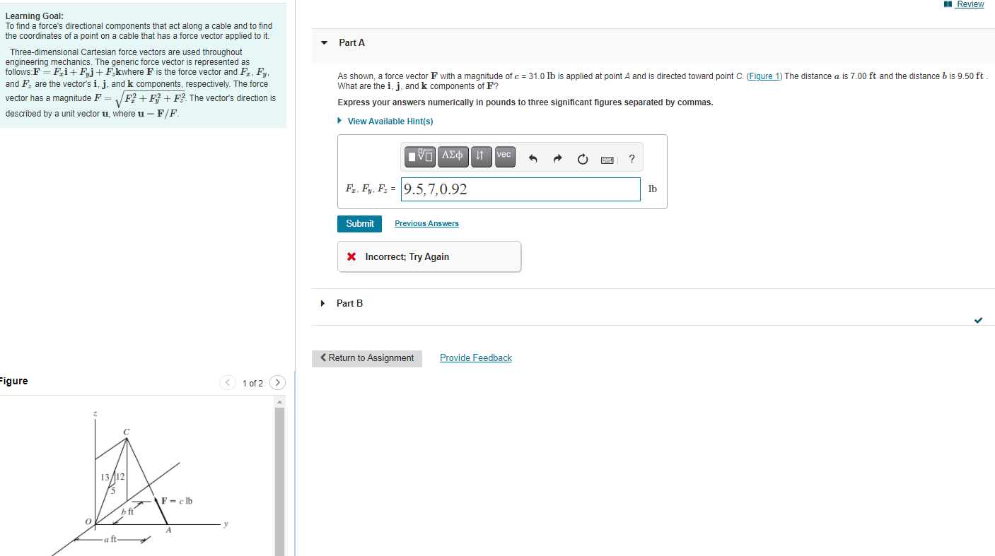 Solved I Review Part A Learning Goal: To find a force's | Chegg.com