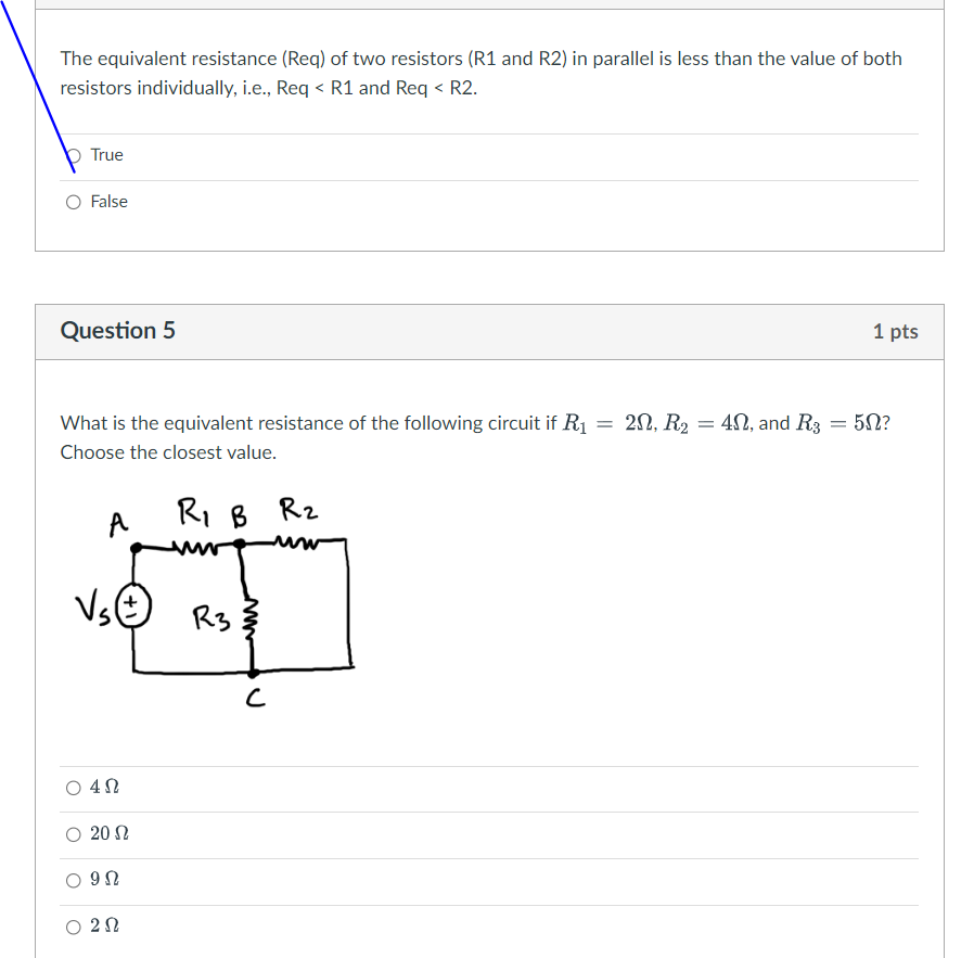 [Solved]: The equivalent resistance (Req) of two resistors