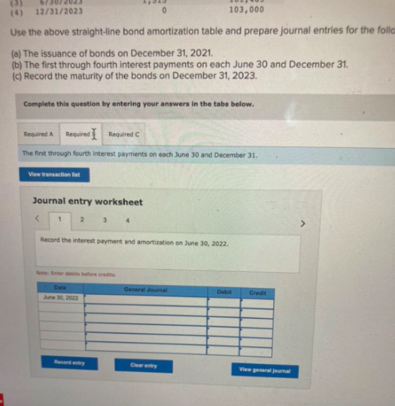 Solved Use the above straight-line bond amortization table | Chegg.com
