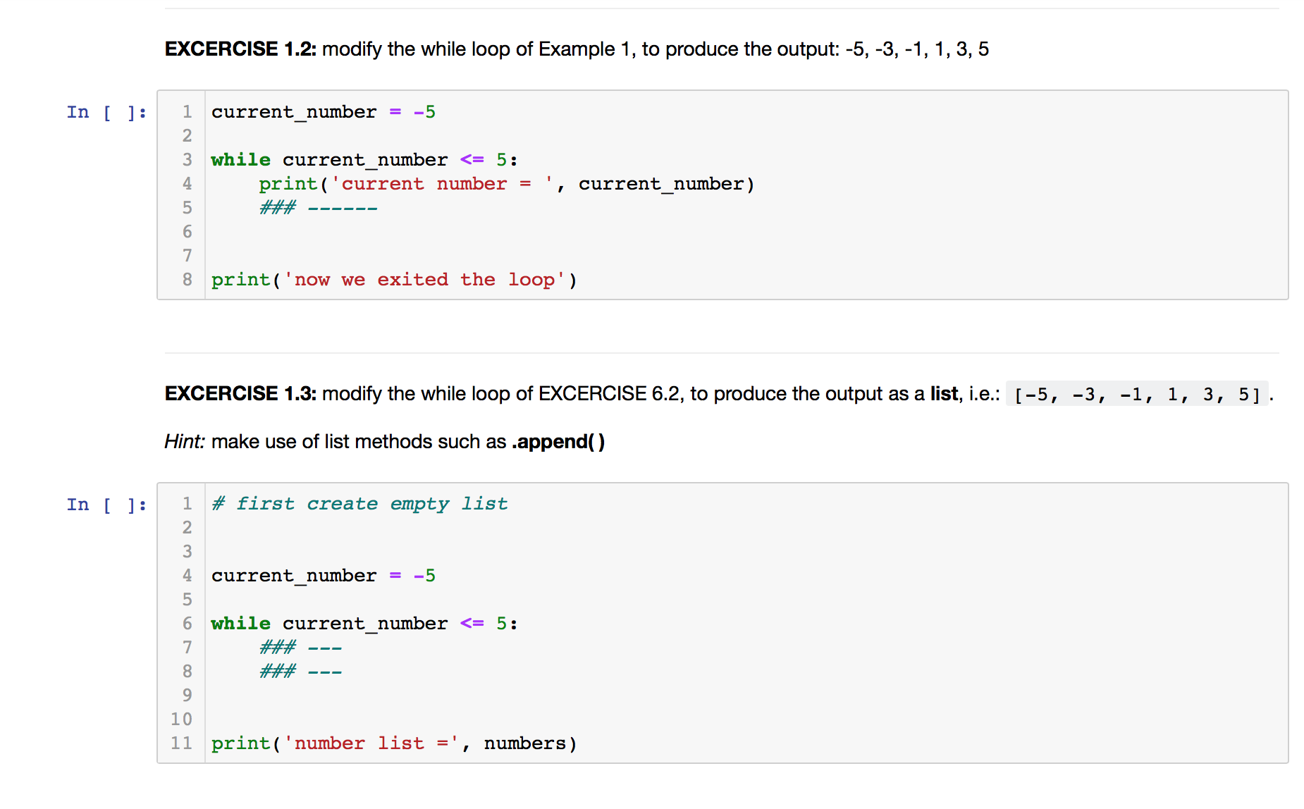 Solved Part 1: While loop with fixed range While loops can | Chegg.com