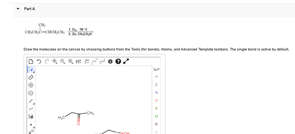 Solved Draw the molecules on the canvas by choosing buttons | Chegg.com