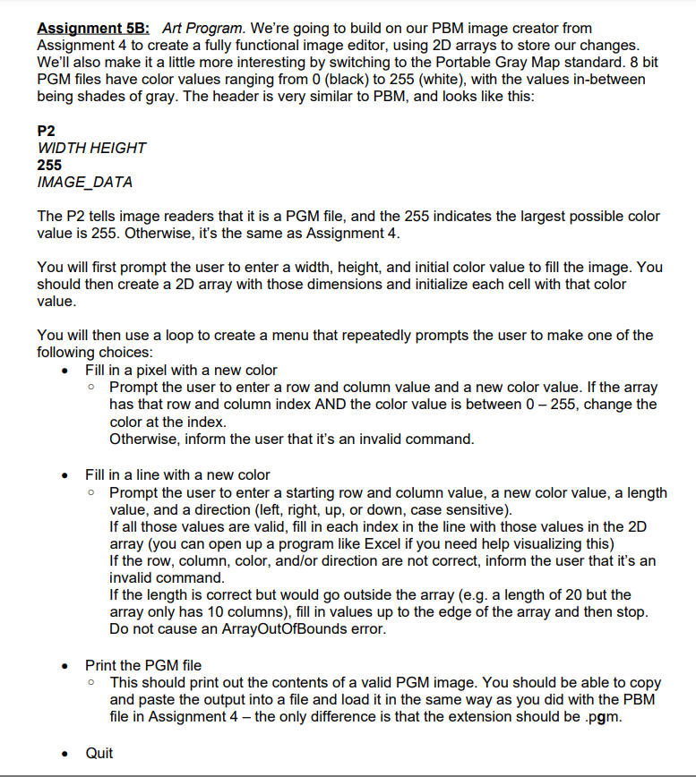 Solved Assignment 5B: Art Program. We're going to build on | Chegg.com