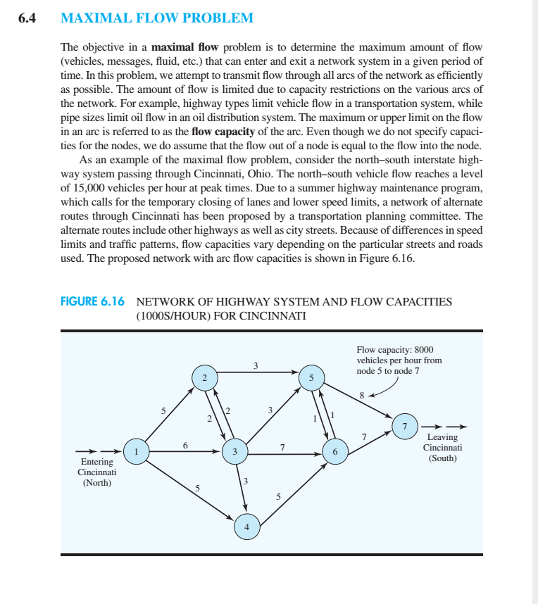 6.4 MAXIMAL FLOW PROBLEM The objective in a maximal | Chegg.com