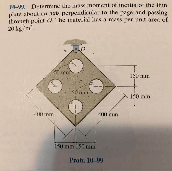 Solved 10 99 Determine The Mass Moment Of Inertia Of The