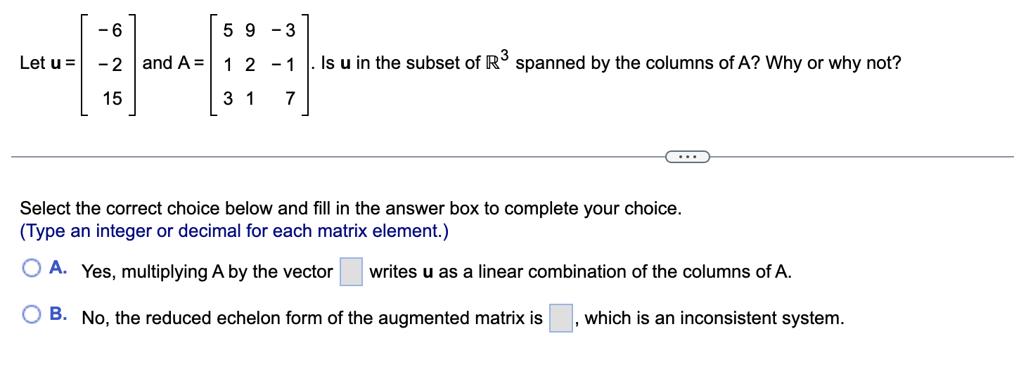 Solved Let \\( \\mathbf{u}=\\left[\\begin{array}{r}-6 \\\\ | Chegg.com Solved Let \\( \\mathbf{u}=\\left[\\begin{array}{r}-6 \\\\ | Chegg.com