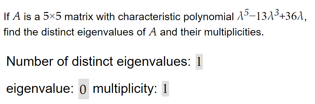 Solved If A is a 5x5 matrix with characteristic polynomial | Chegg.com