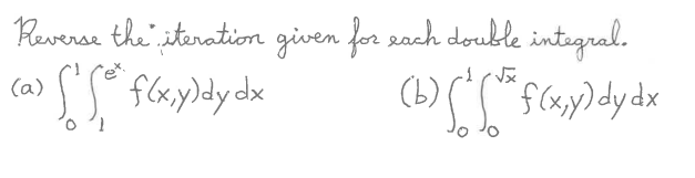 Solved Reverse the iteration given for each double integral. | Chegg.com