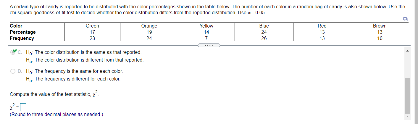 Solved A certain type of candy is reported to be distributed | Chegg.com