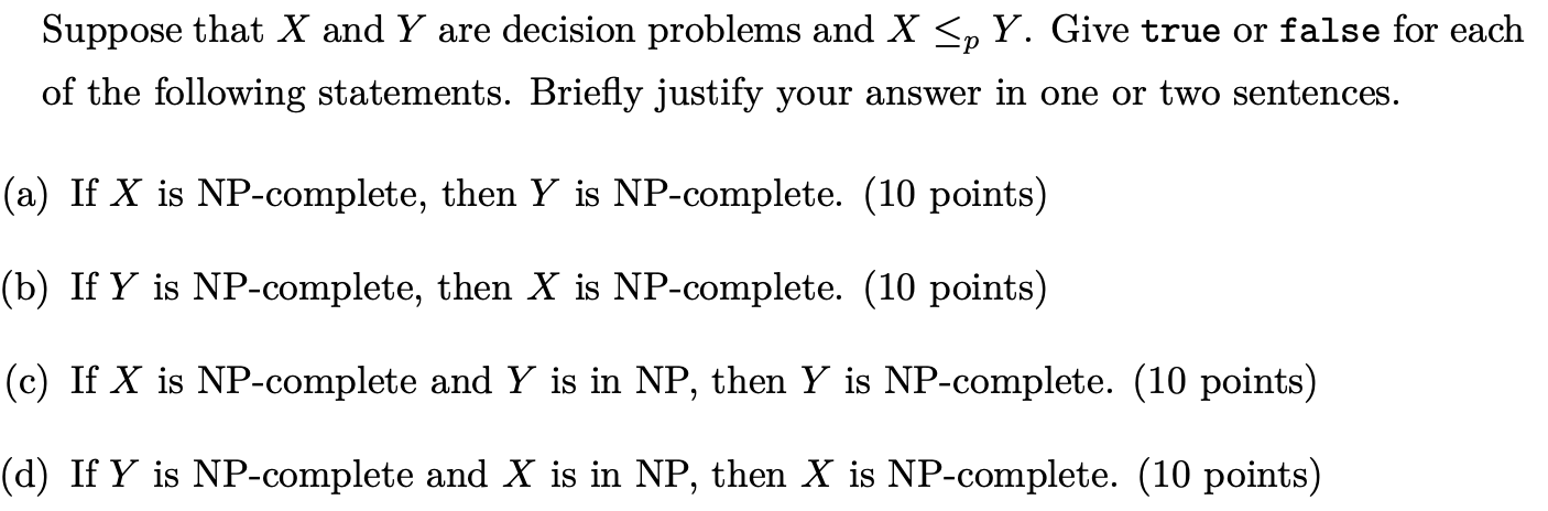 Solved Suppose that X and Y are decision problems and X | Chegg.com