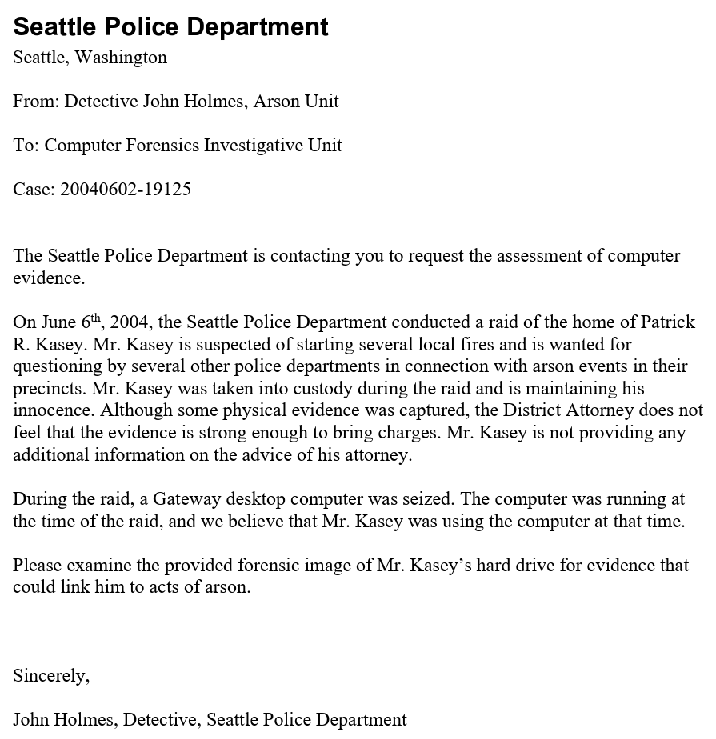 Solved Seattle Police Department Scattle, Washington From: | Chegg.com