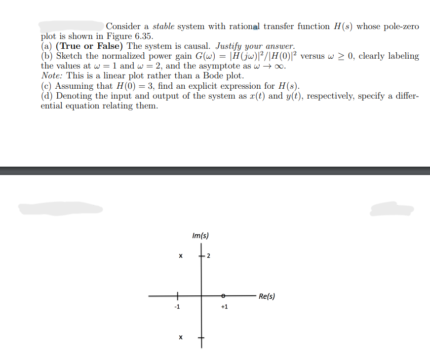 Solved Consider a stable system with rational transfer | Chegg.com