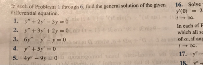 Solved In each of Problems 1 through 6, find the general | Chegg.com