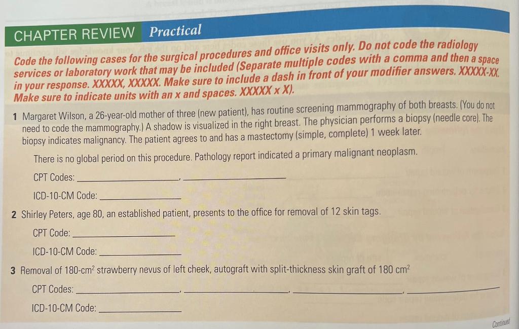 Solved CHAPTER REVIEW Practical Code the following cases for | Chegg.com