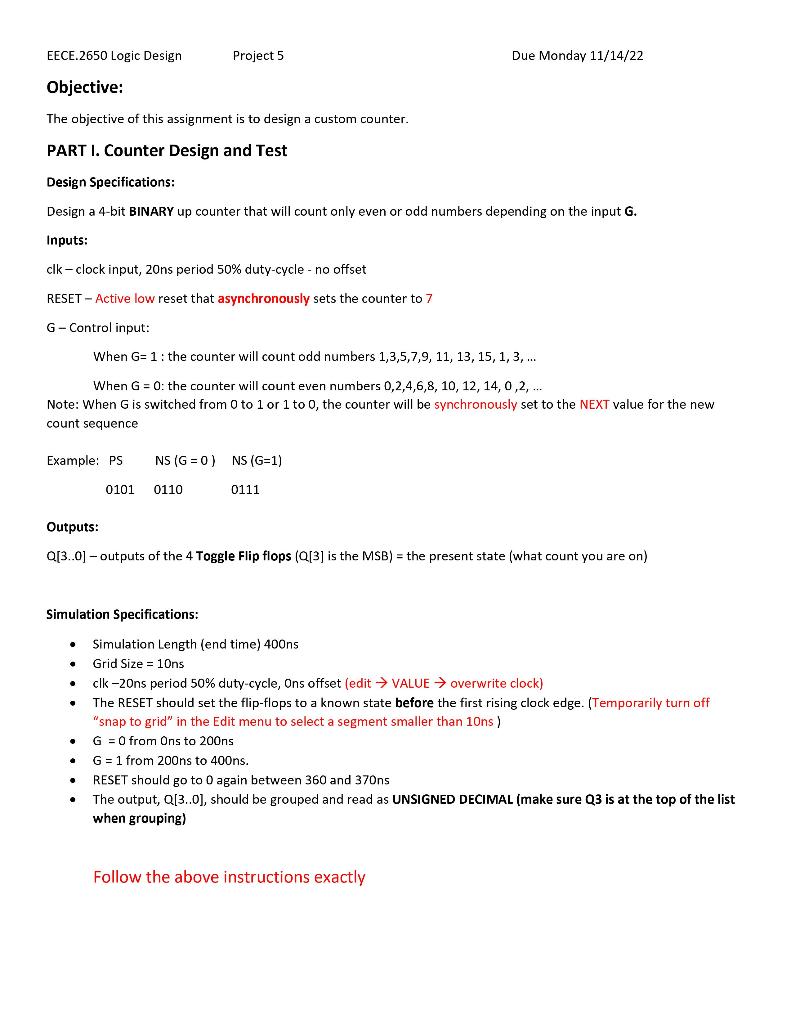 Design a 4-bit BINARY up counter that will count only | Chegg.com