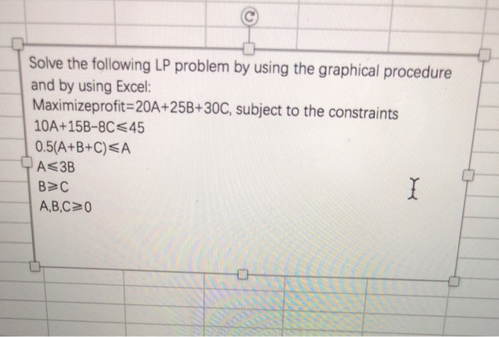 Solved Solve the following LP problem by using the graphical | Chegg.com
