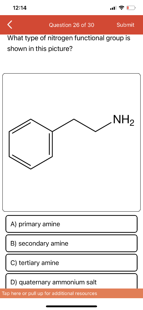 Solved What type of nitrogen functional group is shown in | Chegg.com
