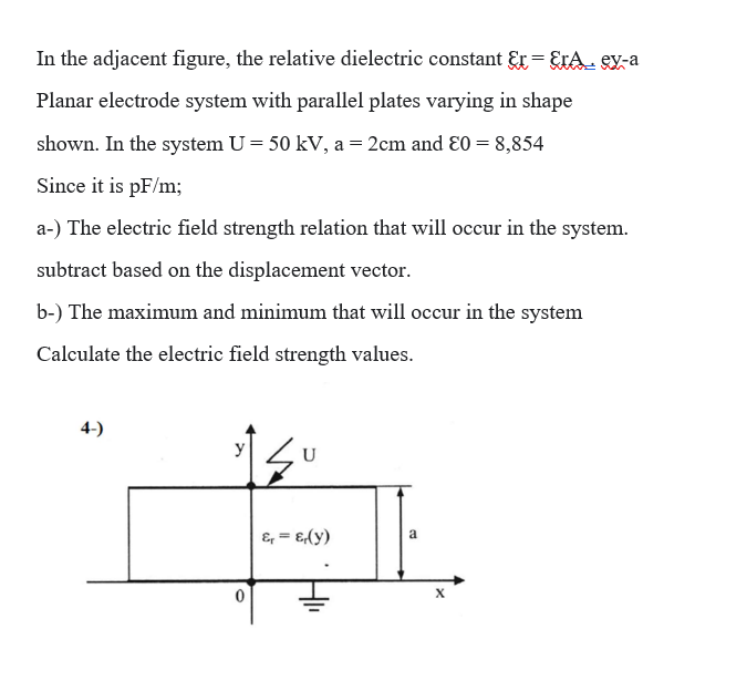 Solved In the adjacent figure, the relative dielectric | Chegg.com