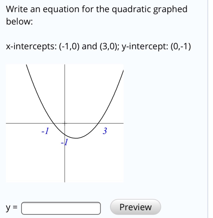 Solved Write an equation for the quadratic graphed below: | Chegg.com