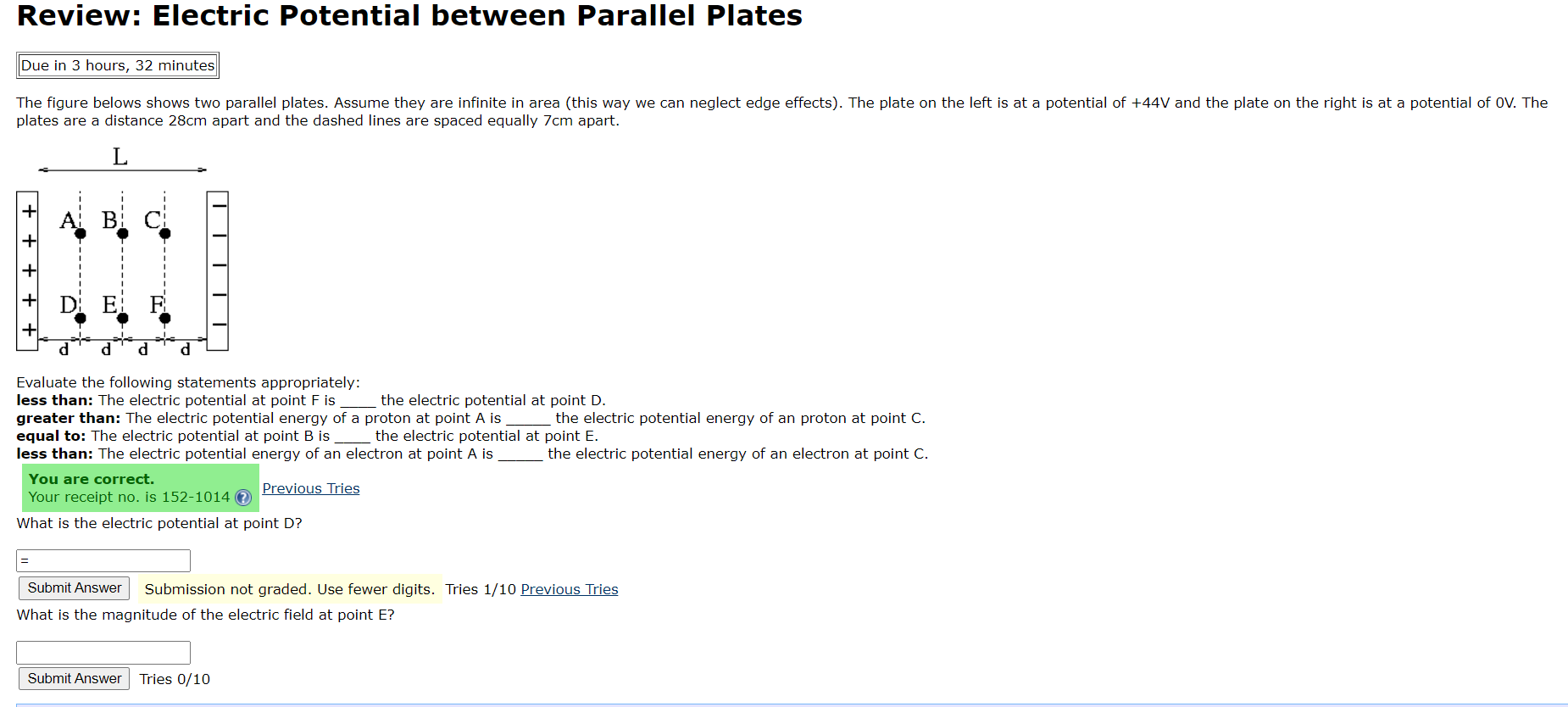 Solved Review: Electric Potential between Parallel Plates | Chegg.com