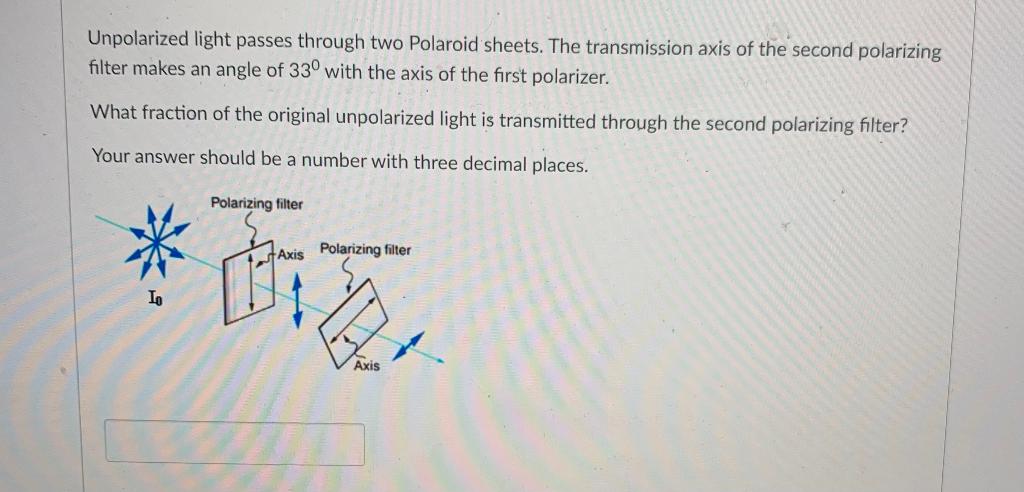 Solved Unpolarized light passes through two Polaroid sheets. | Chegg.com
