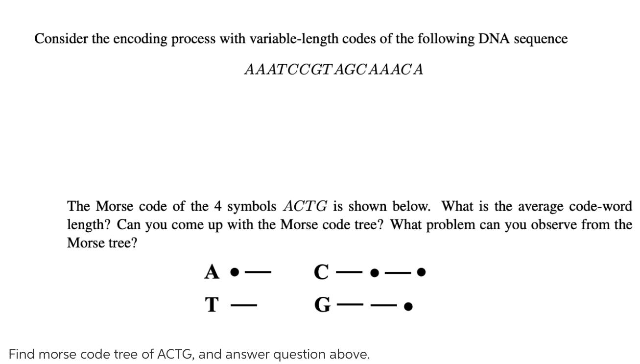 Consider the encoding process with variable-length | Chegg.com