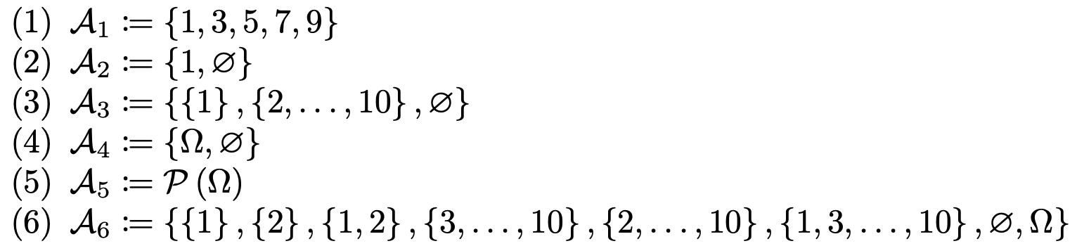 Solved Which of the set systems defines a σ-algebra for | Chegg.com
