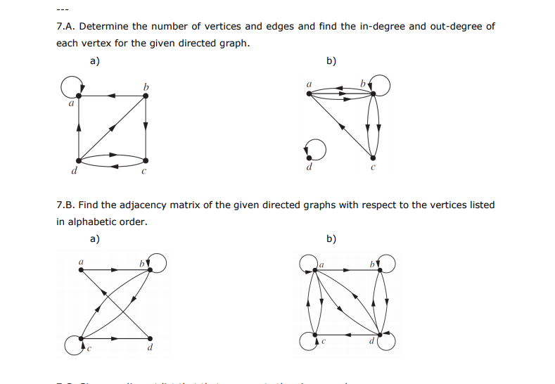 Solved 7 A Determine The Number Of Vertices And Edges And Chegg