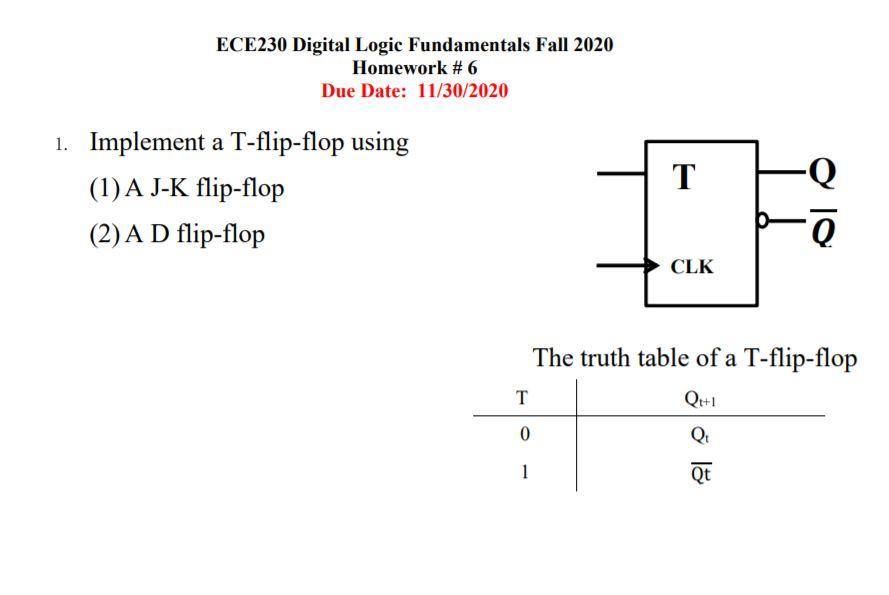 Solved ECE230 Digital Logic Fundamentals Fall 2020 Homework | Chegg.com