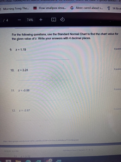 Solved For the following questions, use the Standard Normal | Chegg.com