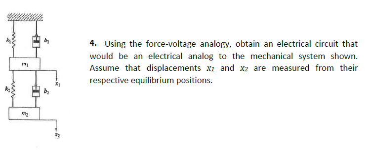 Solved 4. Using the force-voltage analogy, obtain an | Chegg.com