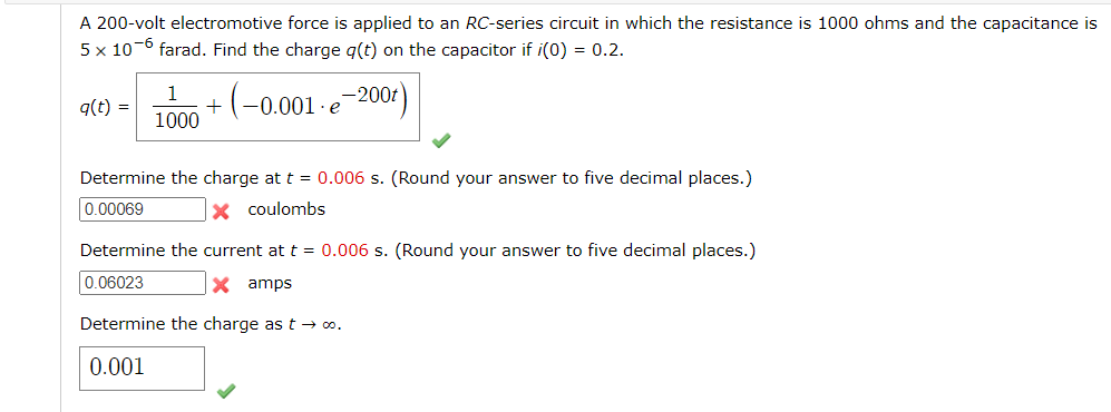 Solved A 200-volt electromotive force is applied to an | Chegg.com