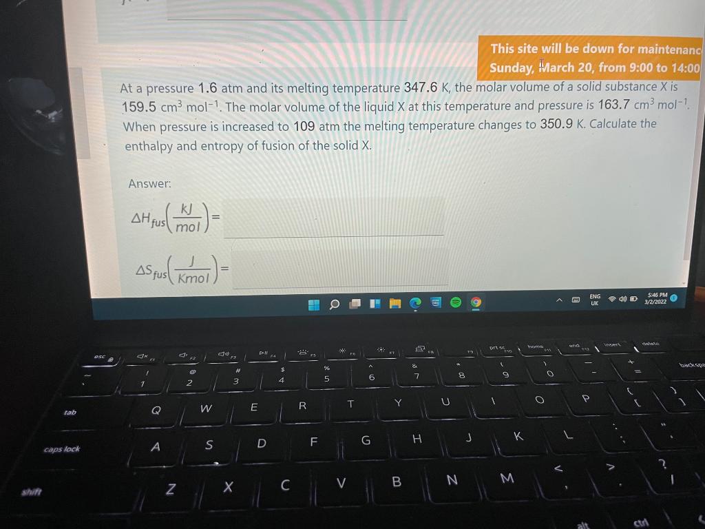 Solved This site will be down for maintenanc Sunday, March | Chegg.com