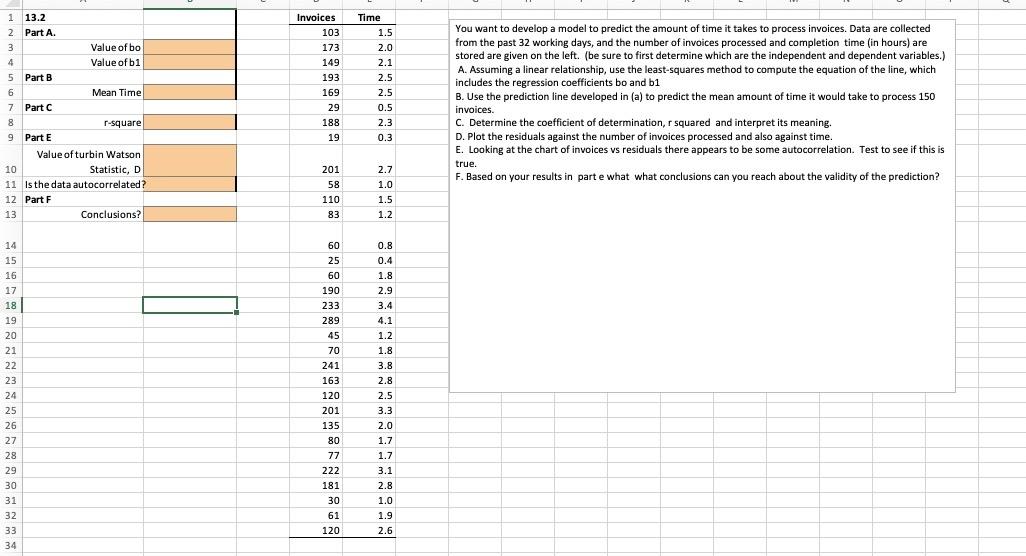 Solved Invoices 103 173 149 193 169 1 13.2 2 Part A. 3 Value | Chegg.com