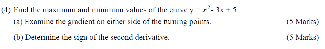 Solved (4) ﻿Find the maximum and minimum values of the curve | Chegg.com