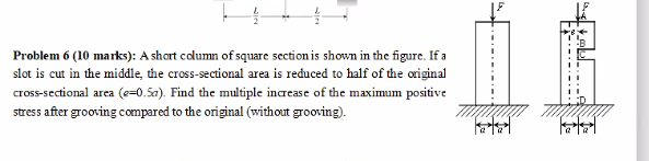 Solved Problem 6 (10 marks): A short column of square | Chegg.com