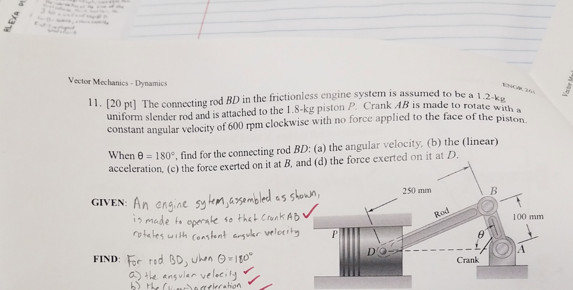 Solved 10737 Vector Mechanics - Dynamics ENGR 261 Vector | Chegg.com