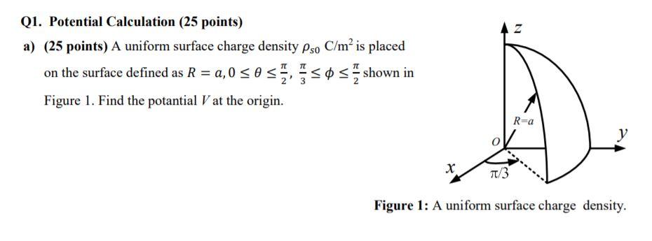 Q1. Potential Calculation (25 points) a) (25 points) | Chegg.com