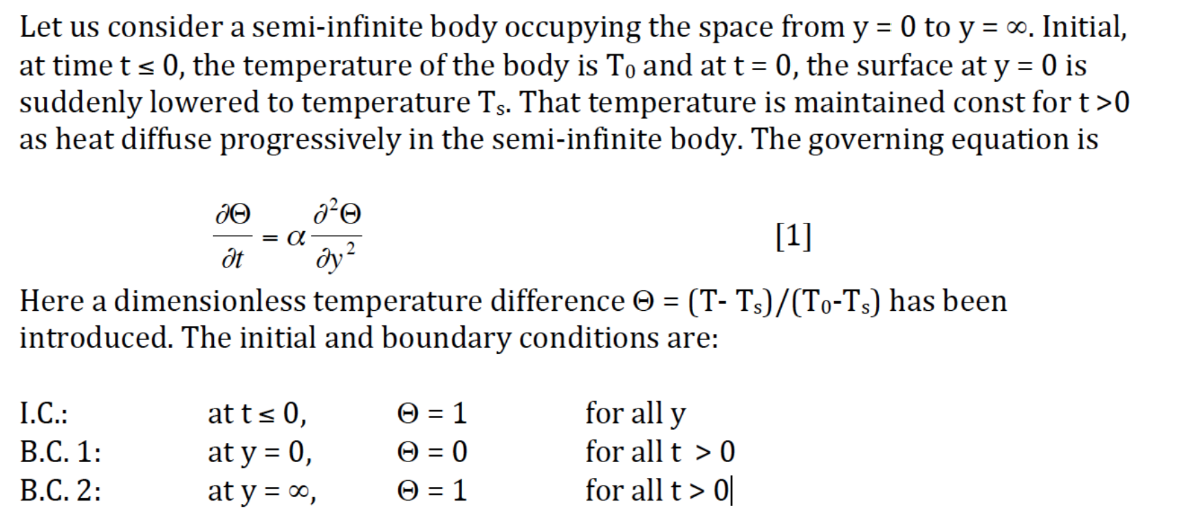 Let us consider a semi-infinite body occupying the | Chegg.com
