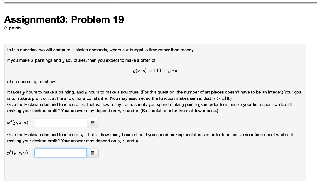 Solved Assignment3: Problem 19 (1 point) In this question, | Chegg.com