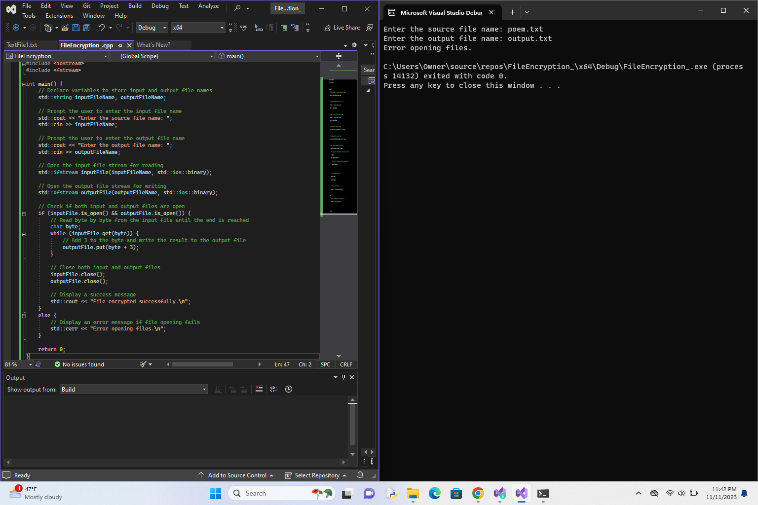 Solved Error openiong files ? ﻿C++ | Chegg.com