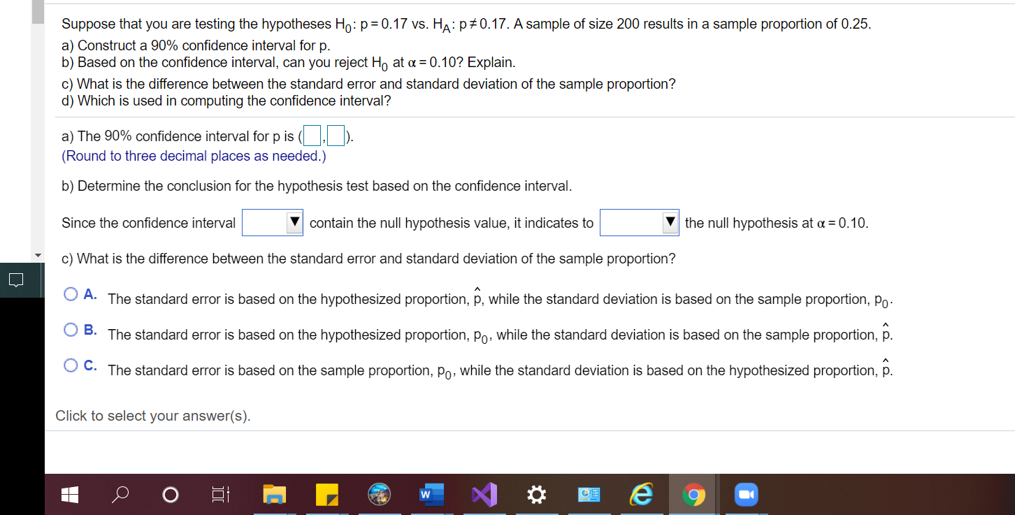 Solved 1)reject or fail to reject null hyp? standard error | Chegg.com