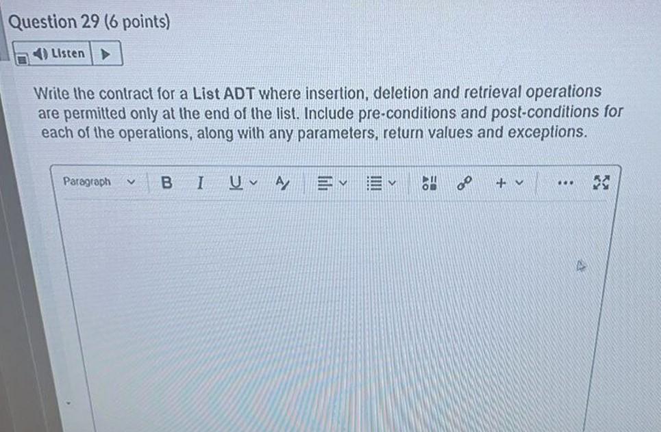 Solved Question 28 (5 points) 4) Listen > What is the | Chegg.com