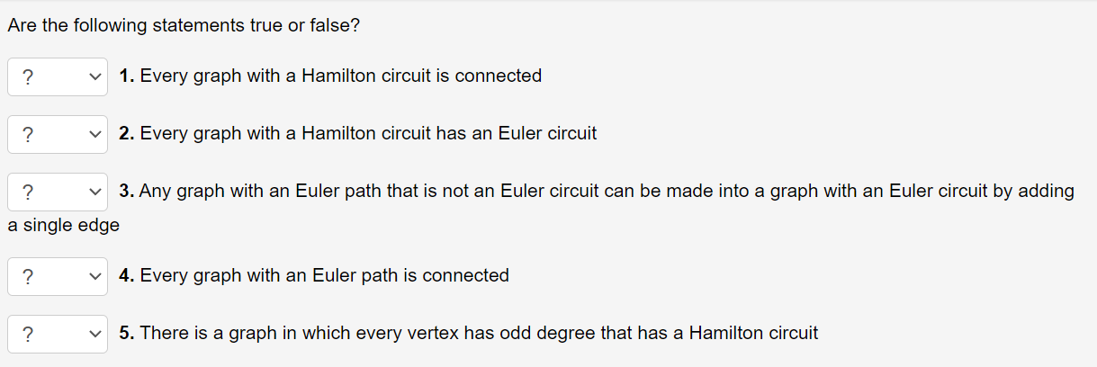 Which of the following graphs contain an Euler path? | Chegg.com